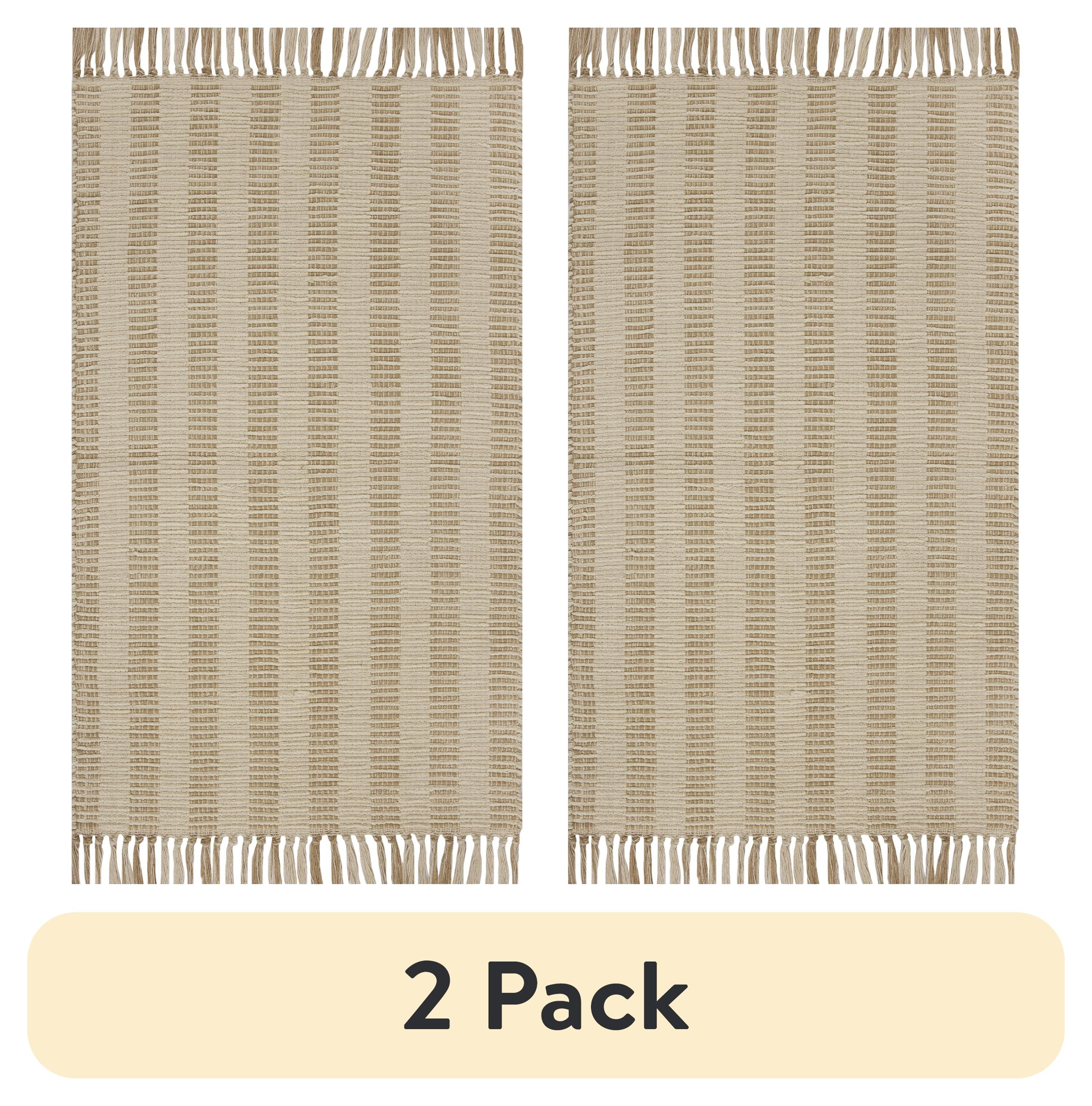 (2 pack) Better Homes & Gardens Beige Lines Indoor 24" x 40" Accent Rug ...