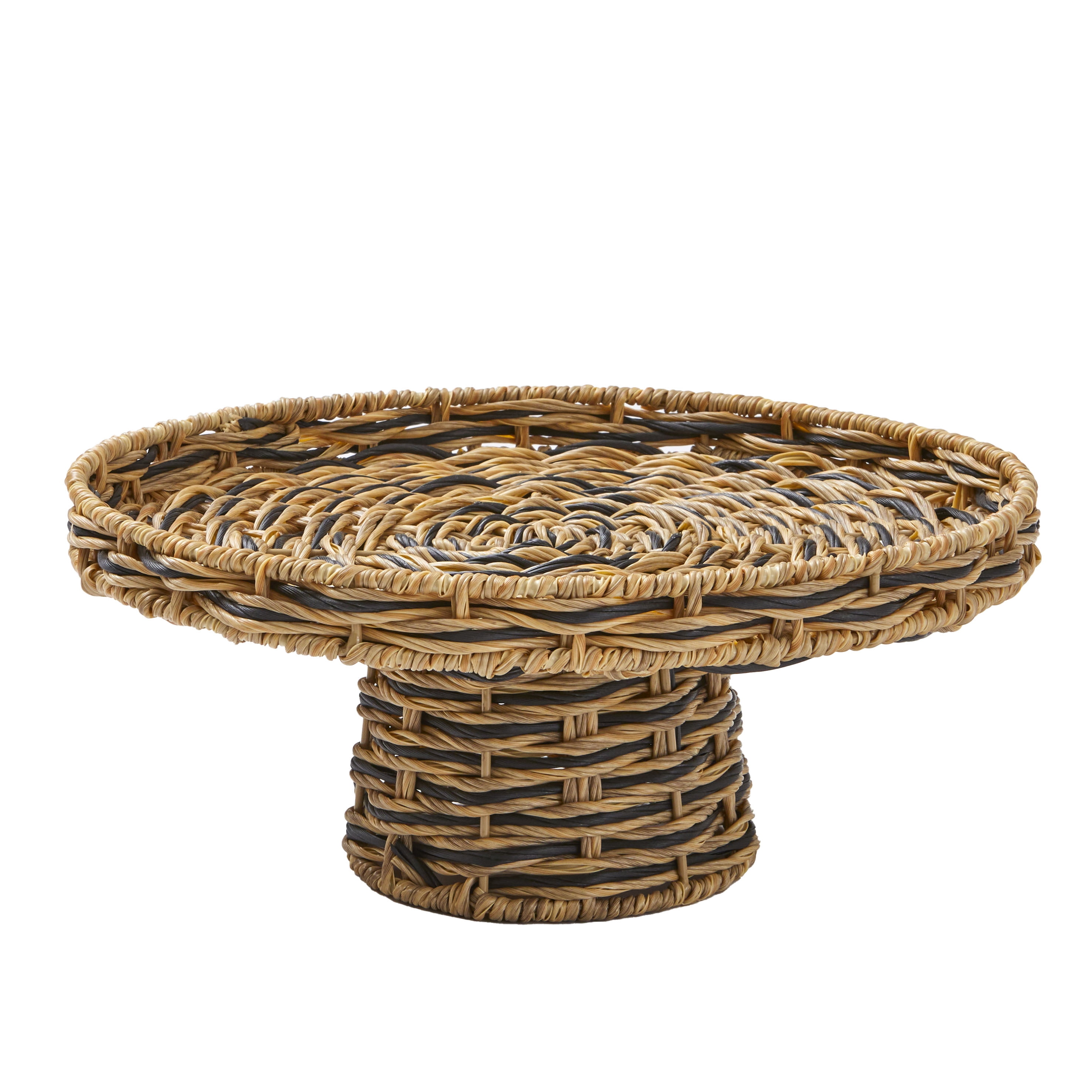 Better Homes & Gardens Beige and Black Rattan Cake Stand, 12.20 IN ...