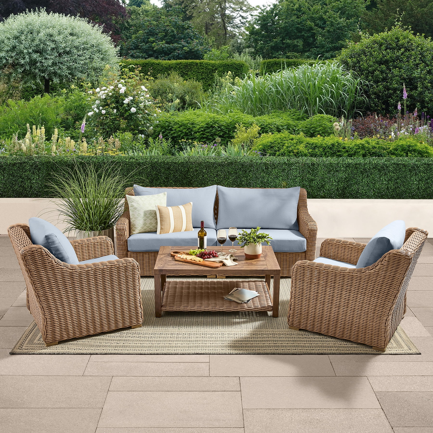 Better Homes & Gardens Bellamy 4 Piece Outdoor Patio Conversation Set ...