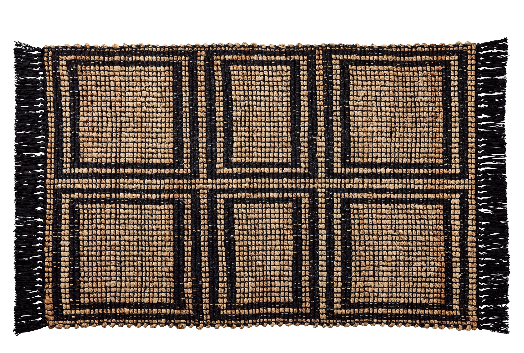 Better Homes & Gardens Black & Natural Interlocking Jute 30" x 46 ...
