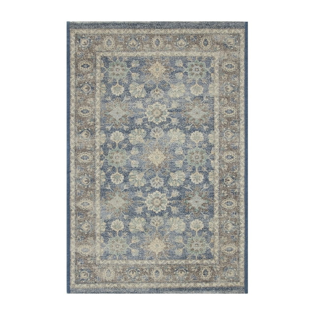Better Homes & Gardens Blue Floral Indoor 24" x 36" Accent Rug ...