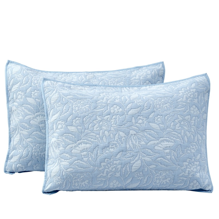 Better Homes Gardens Floral Matelasse Pillow Shams Blue King 2 Count Walmart