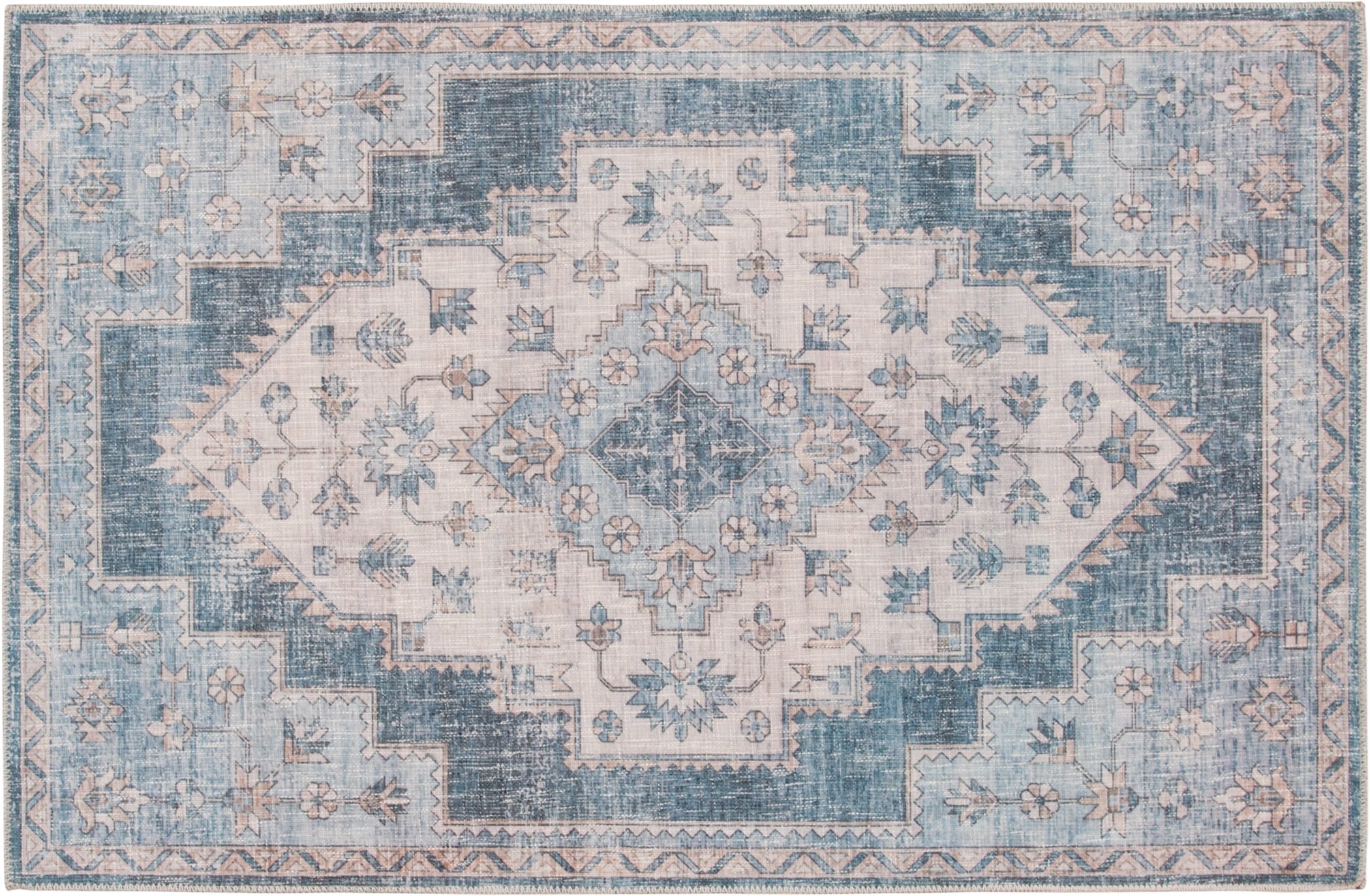 Homes & Gardens Blue Persian Medallion Rug - 30x46 - Walmart.com