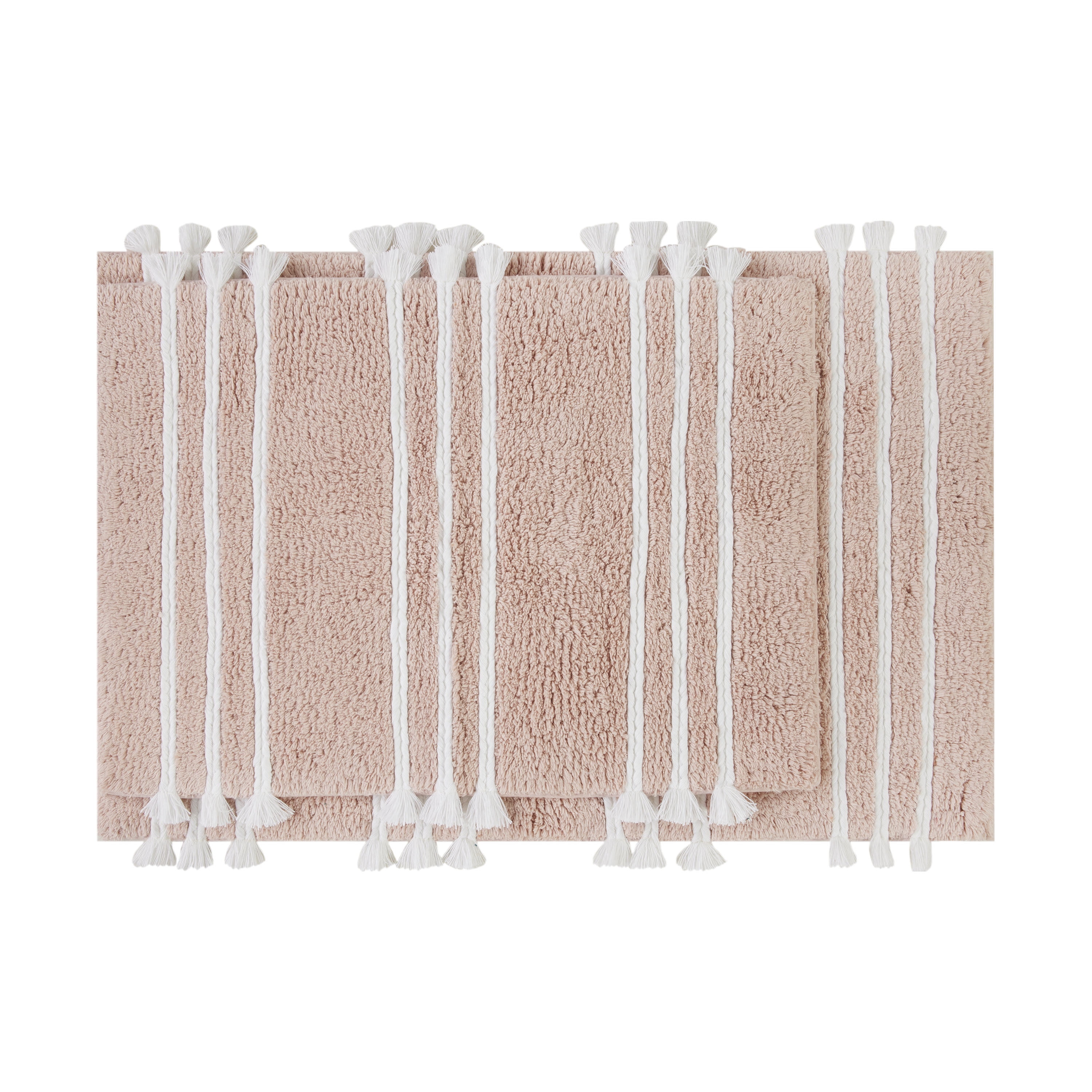 Better Homes & Gardens Blush Fringe Cotton Bath Rug Set - Soft, Skid ...
