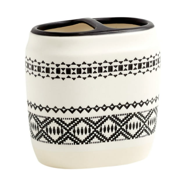 Better Homes & Gardens Boho Chic Toothbrush Holder Black, Ceramic ...