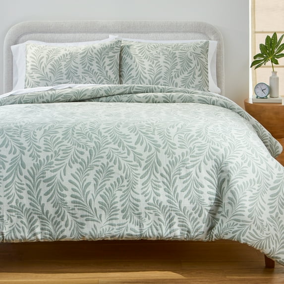 Better Homes & Gardens Botanical 3-Piece Comforter Set, Green, Full ...