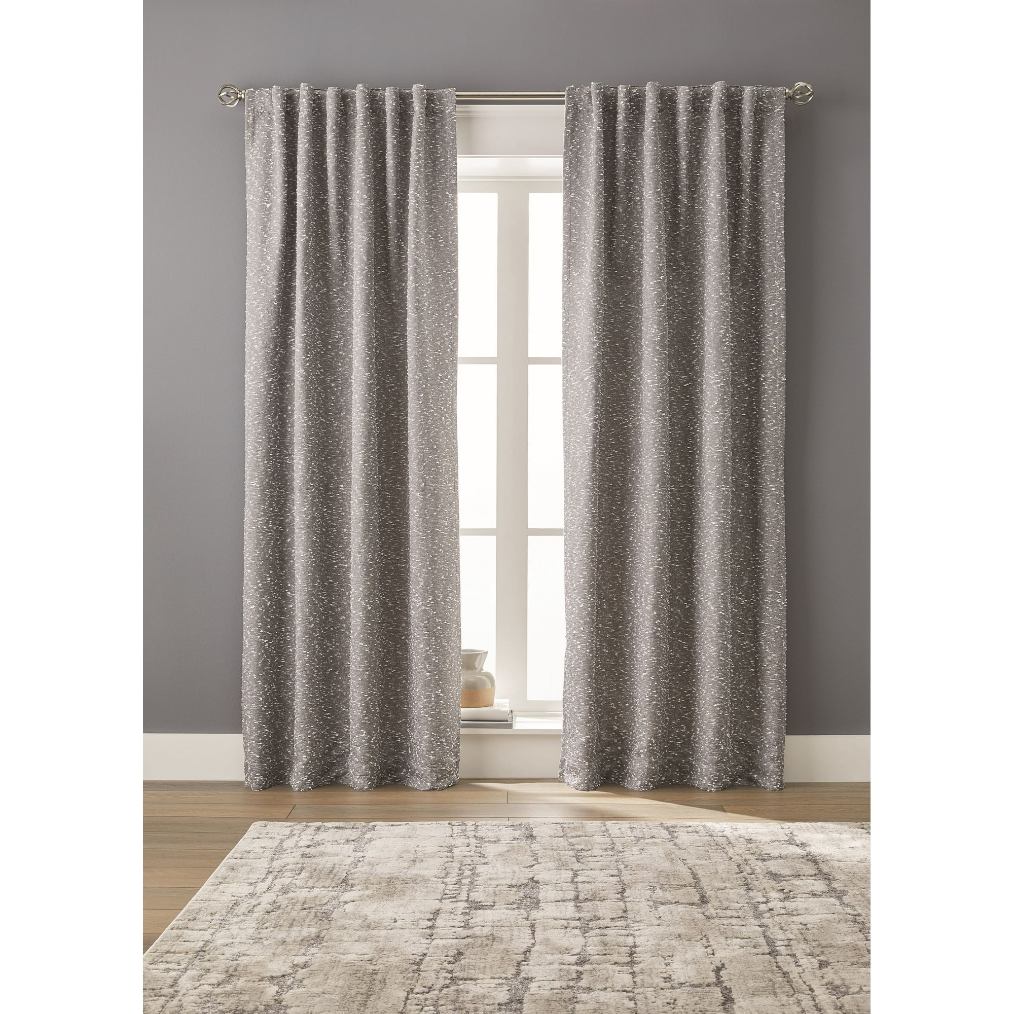 Better Homes & Gardens Boucle Blackout Curtain Panel, 1-Piece, Gray, 50 ...