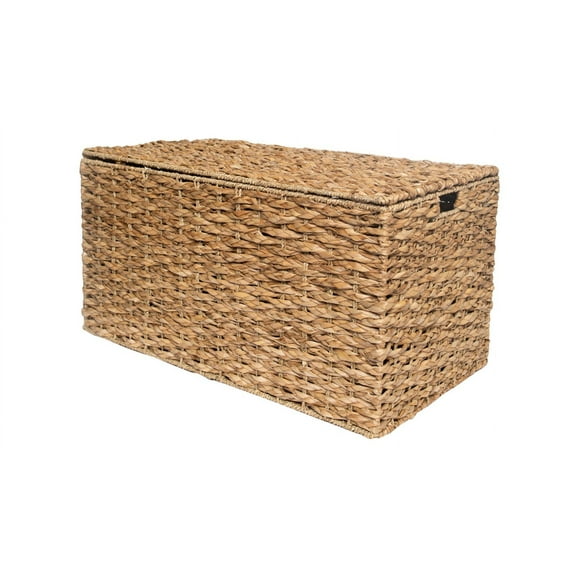 SOL HOME Water Hyacinth Storage Trunk, Solid Lidded, Decorative, Brown ...