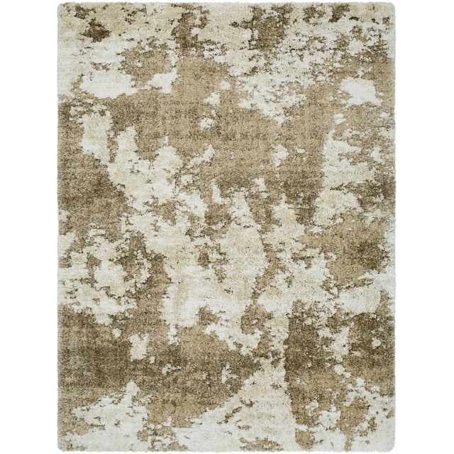 Better Homes & Gardens Brown Abstract High/Low Shag Area Rug, Brown, 5 ...