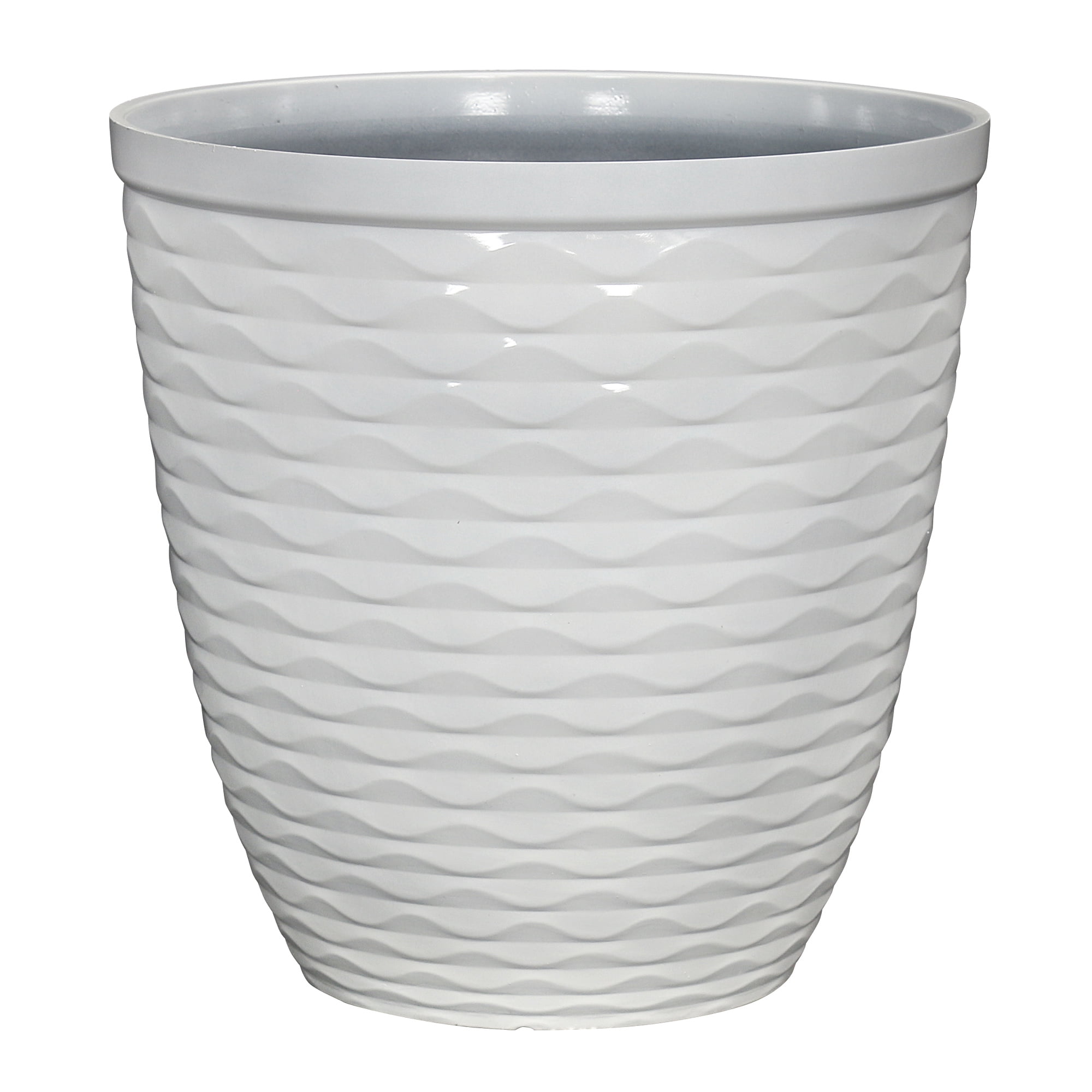 Better Homes & Gardens Caden White Recycled Resin Planter, 15.9in x 15 ...