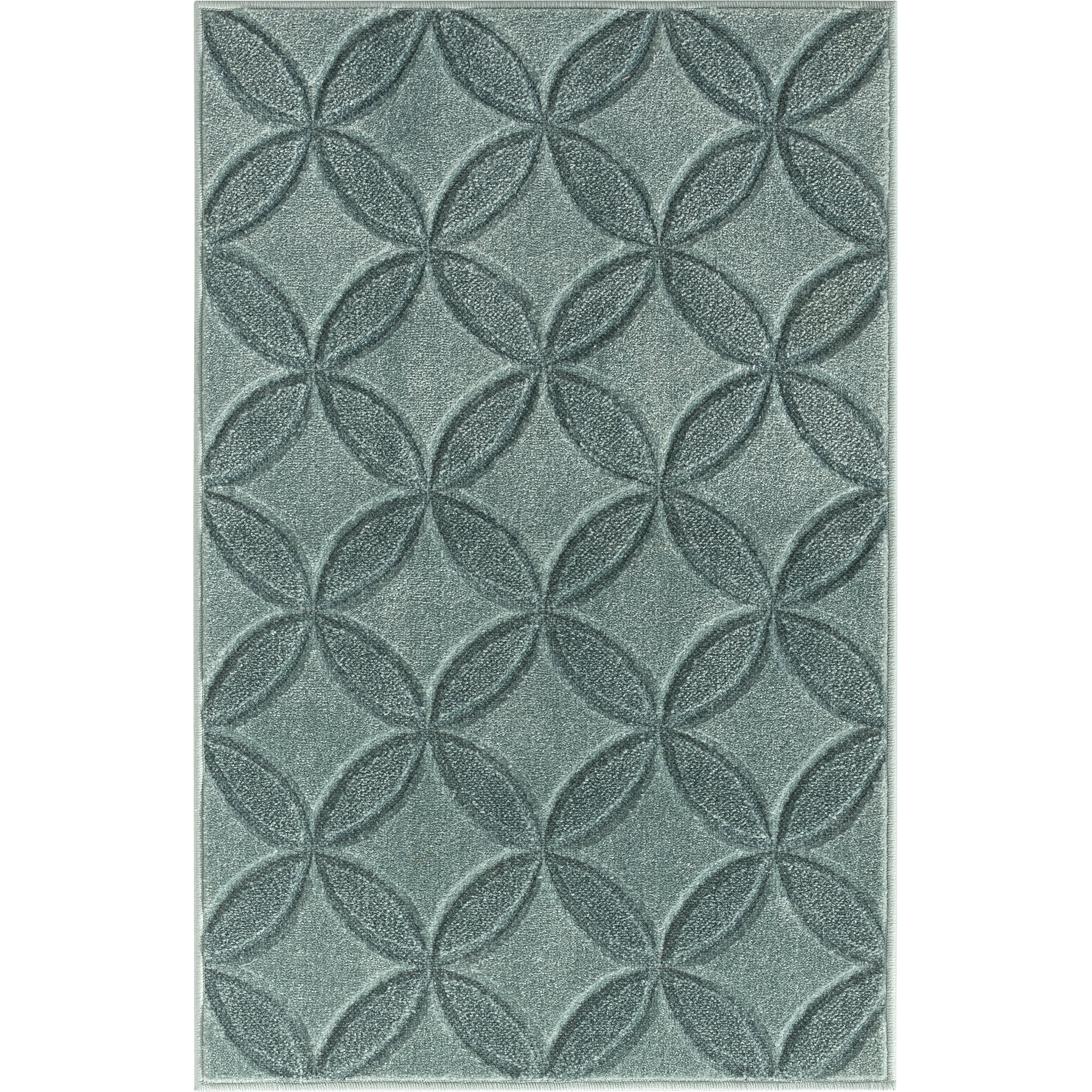 Better Homes & Gardens Carved Geo Indoor Accent Rug, Aqua Petals, 30" x ...