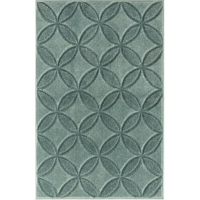 Better Homes & Gardens Carved Geo Indoor Accent Rug, Aqua Petals, 30" x ...