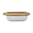 Better Homes & Gardens Ceramic Oven to Table Serveware Dish with Acacia Lid, 13.39 x 9.06 x 3.39 ...