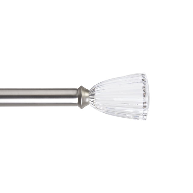 Better Homes & Gardens Clear Fluted 1" Single Curtain Rod, 120"-180 ...