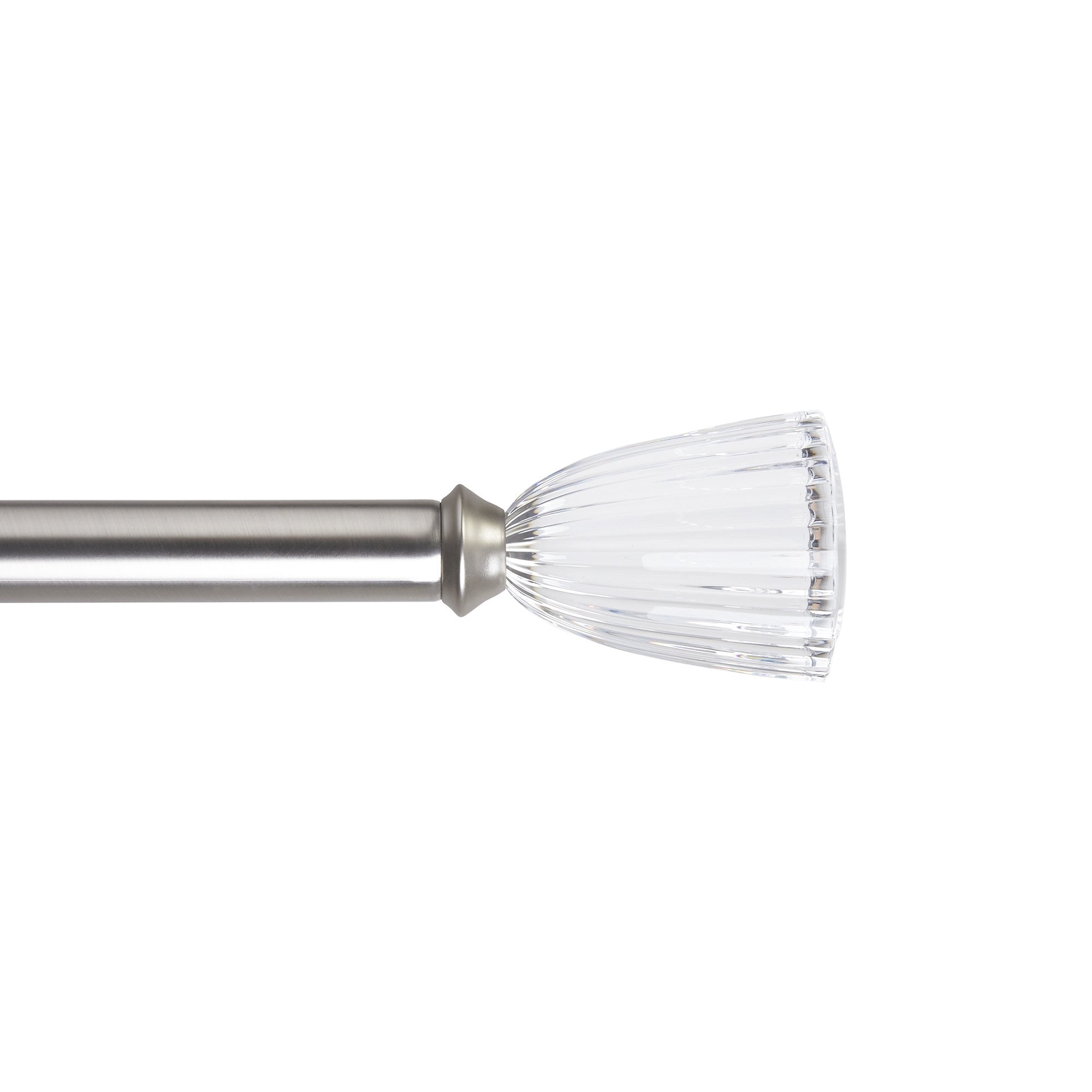 Better Homes & Gardens Clear Fluted 1" Single Curtain Rod, 42"-120 ...