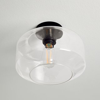 1-Light Glass Globe Ceiling Mount with Pull Chain, White Finish ...