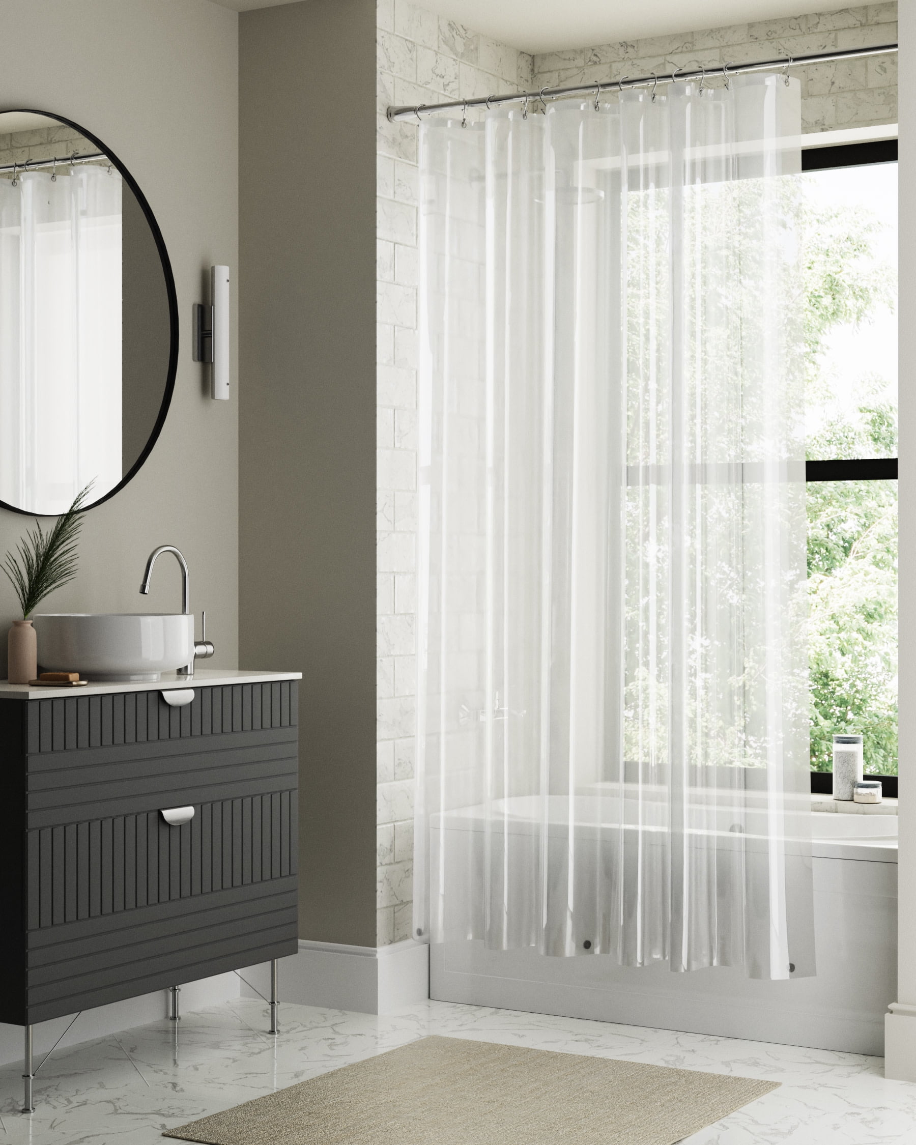 Clear Heavyweight PEVA Shower Liner, Waterproof, 70" x 72", Better ...