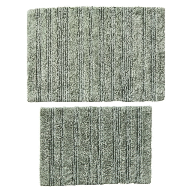 Better Homes & Gardens Cotton Cut & Loop Reversible 2 Piece Bath Rug ...