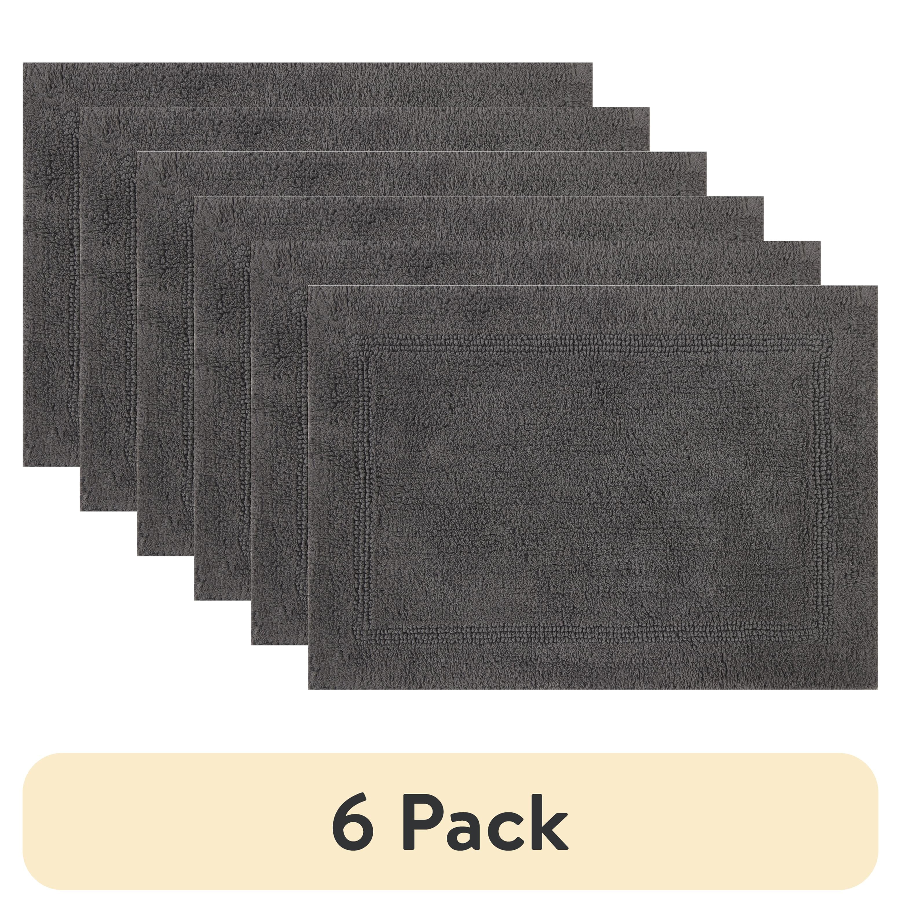 (6 pack) Better Homes & Gardens Cotton Reversible Bath Rug, Grey ...