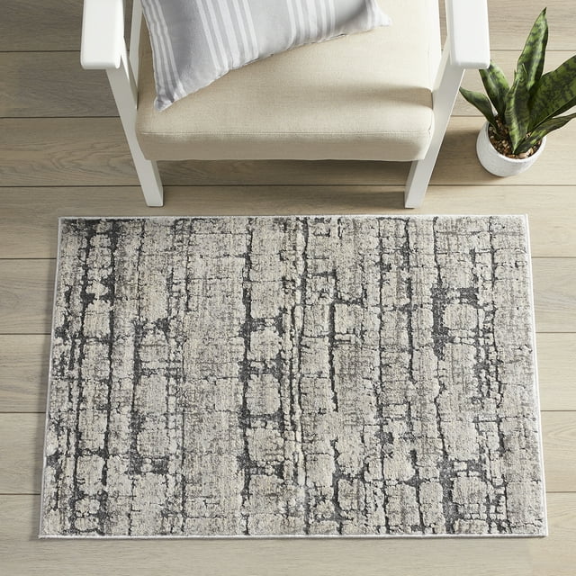 Crosshatch Grey High Low Indoor Area Rug - Stain-Resistant - 30 x 46 ...