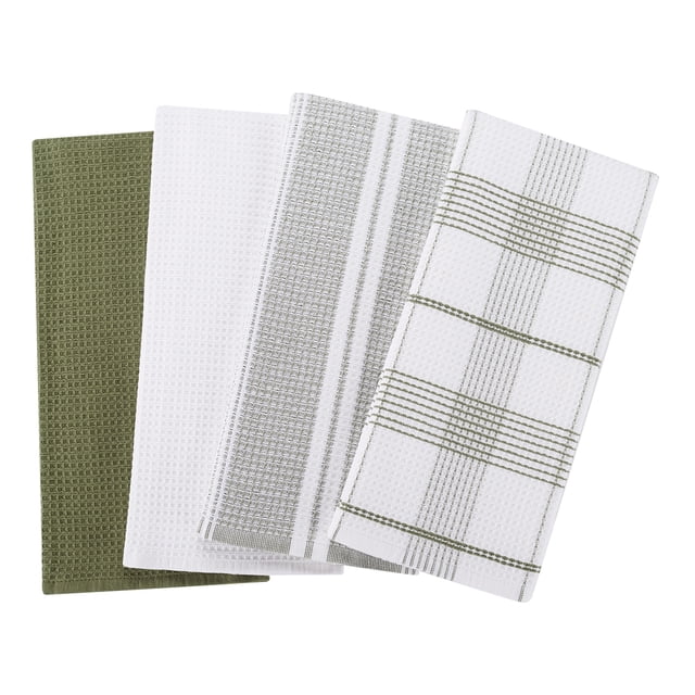 Better Homes & Gardens Dark Cilantro Green Cotton Waffle-Weave Dual ...