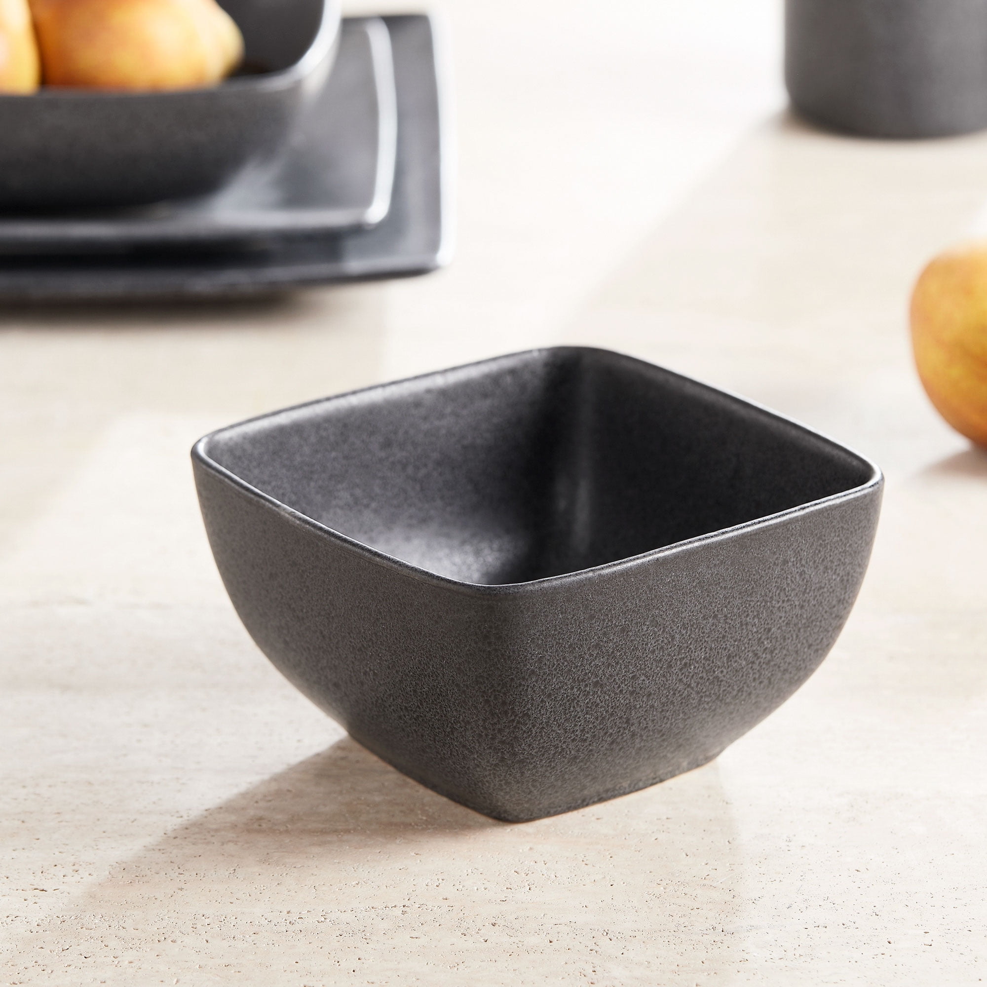 Better Homes & Gardens Dark Gray Square-Shaped Stoneware Cereal Bowl ...