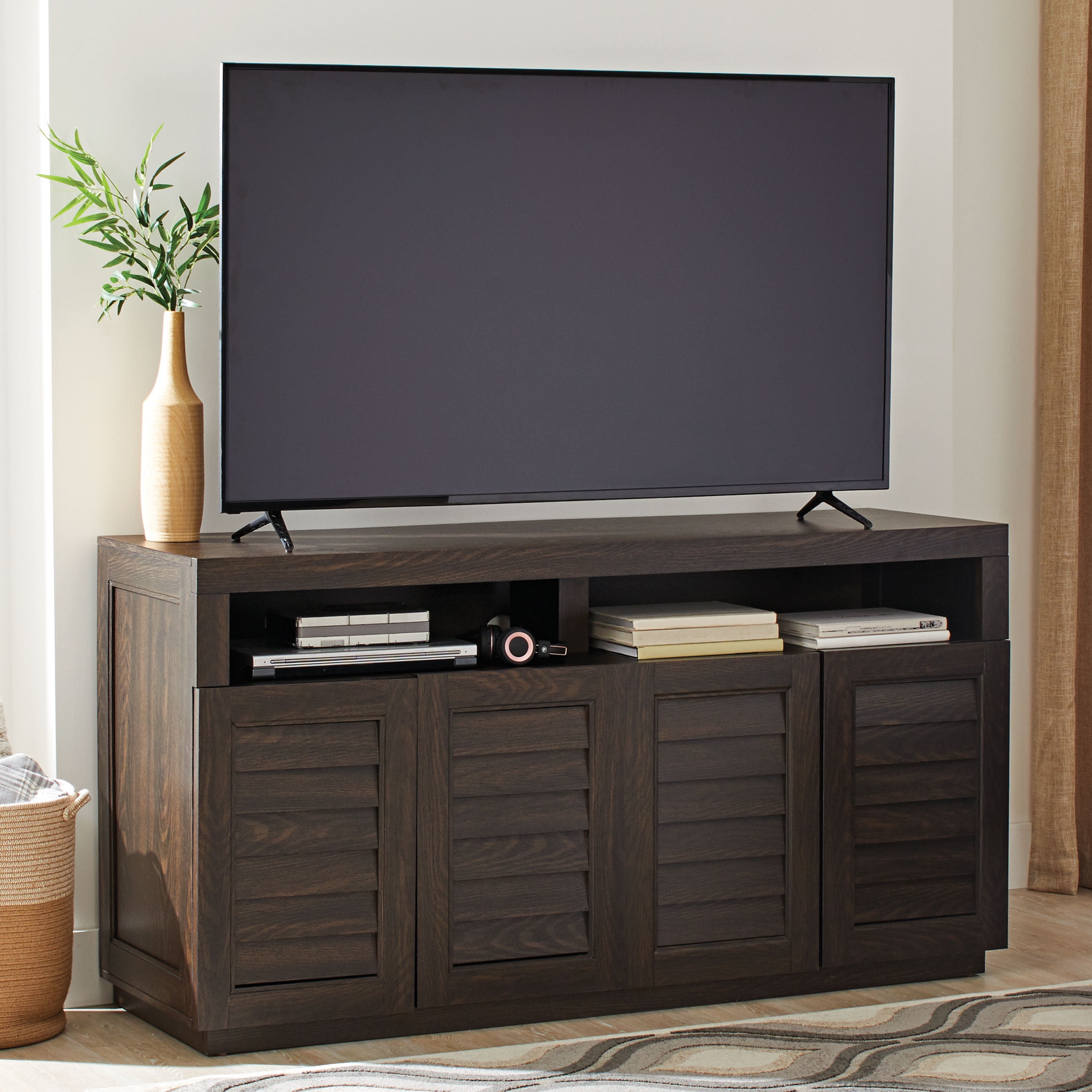 Shutter Tv Cabinet Decortie Furoki Modern Tv Unit Anthracite Grey