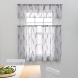 Embroidered Botanical Tier Set - Silver 60 W x 36 L - Walmart.com