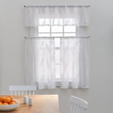 Better Homes & Gardens Embroidered Botanical Valance & Tier Set, Indoor ...