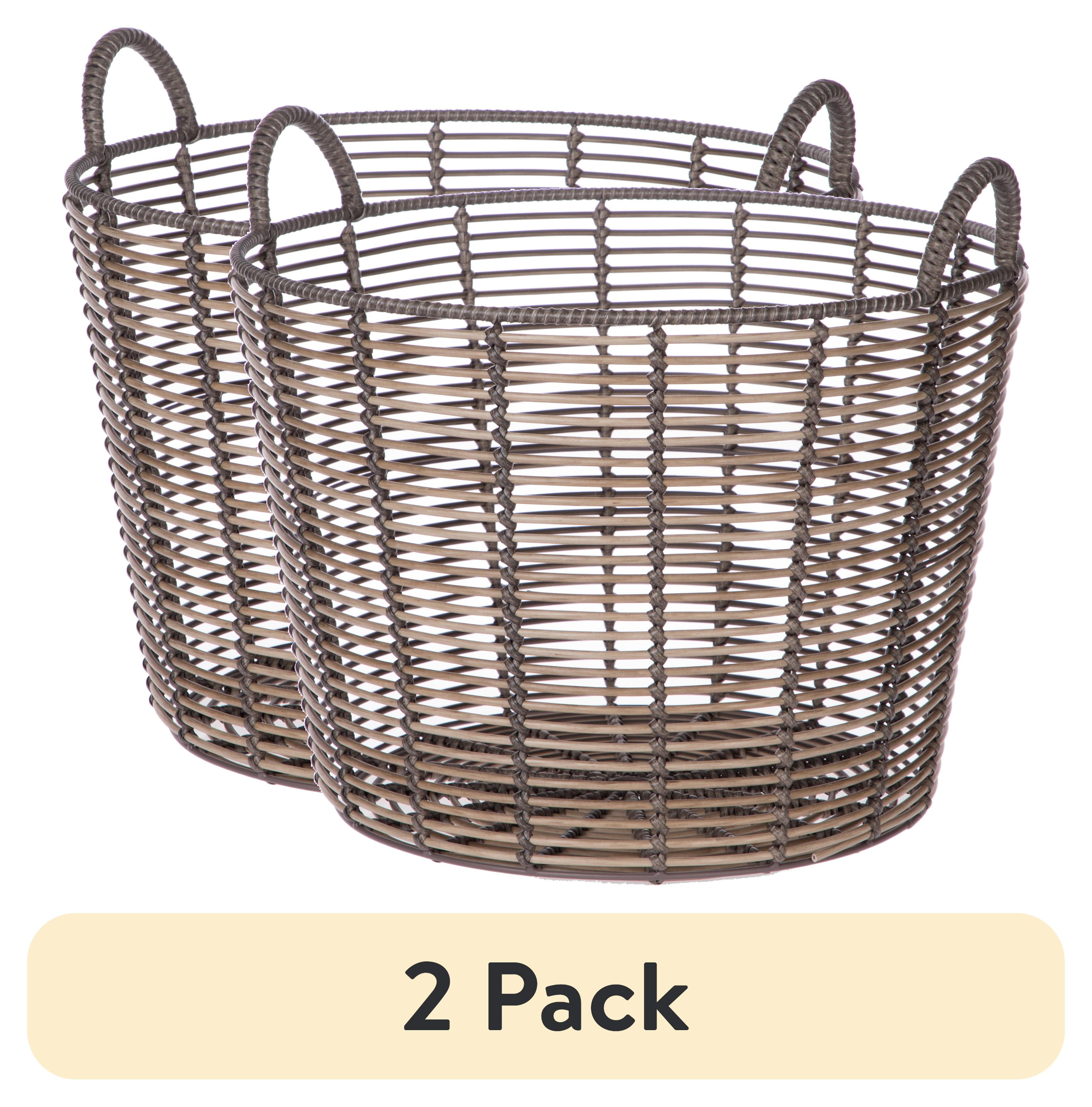 (2 pack) Better Homes & Gardens Extra Large Round Poly Rattan Storage ...