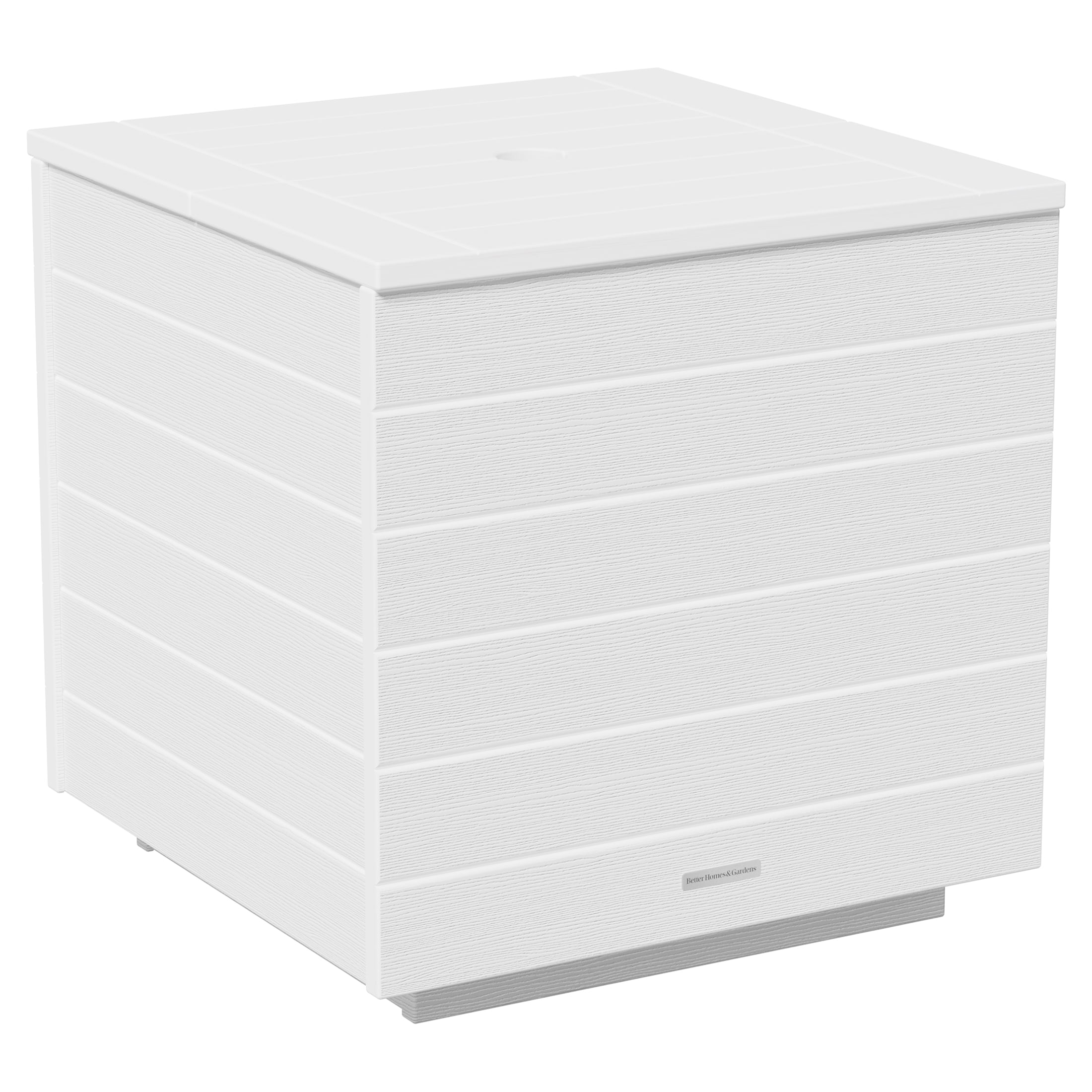 Better Homes & Gardens Ezra Outdoor HDPE Umbrella Table, White ...