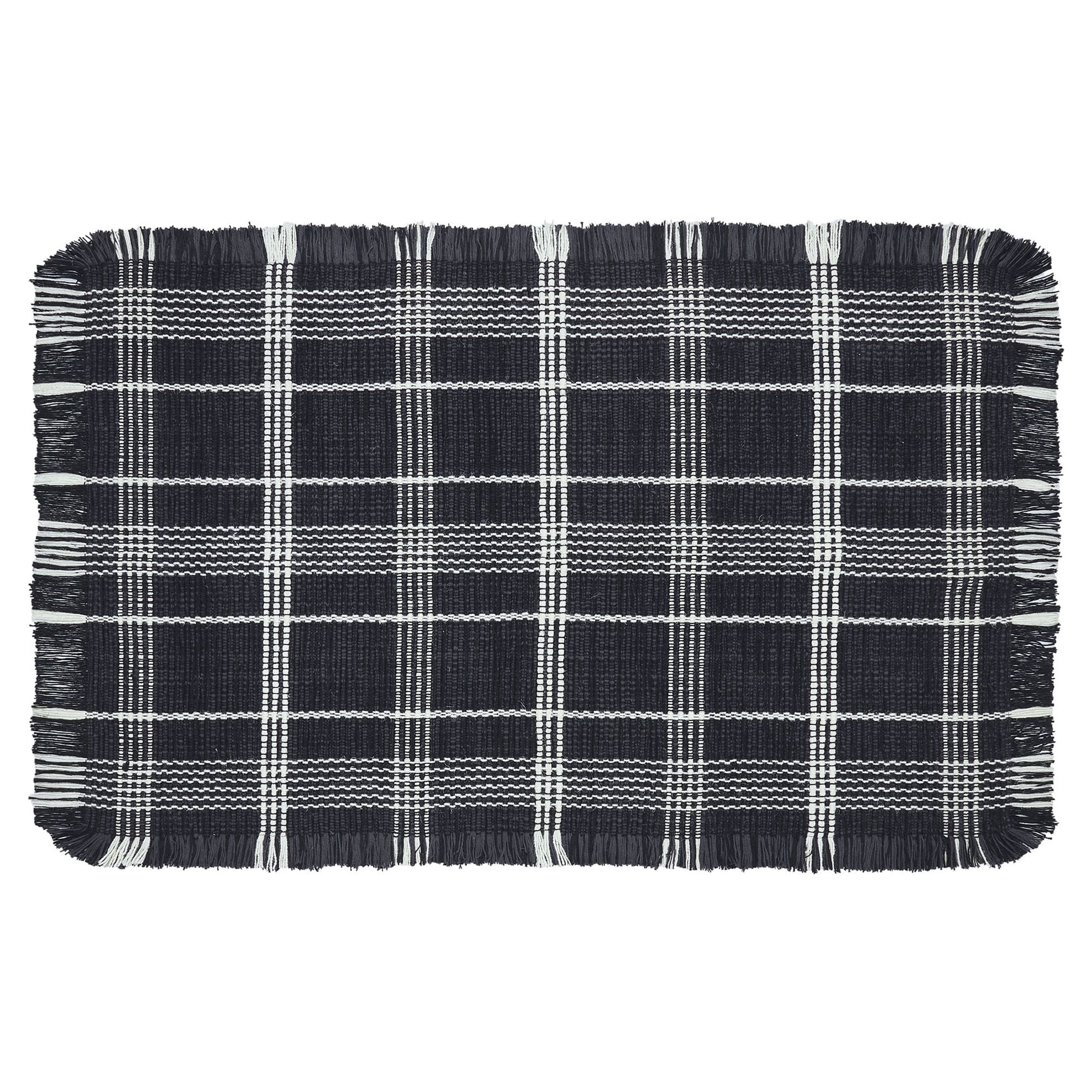 Better Homes & Gardens Farmhouse Plaid Flatwoven Rug Black/White 30x46 ...