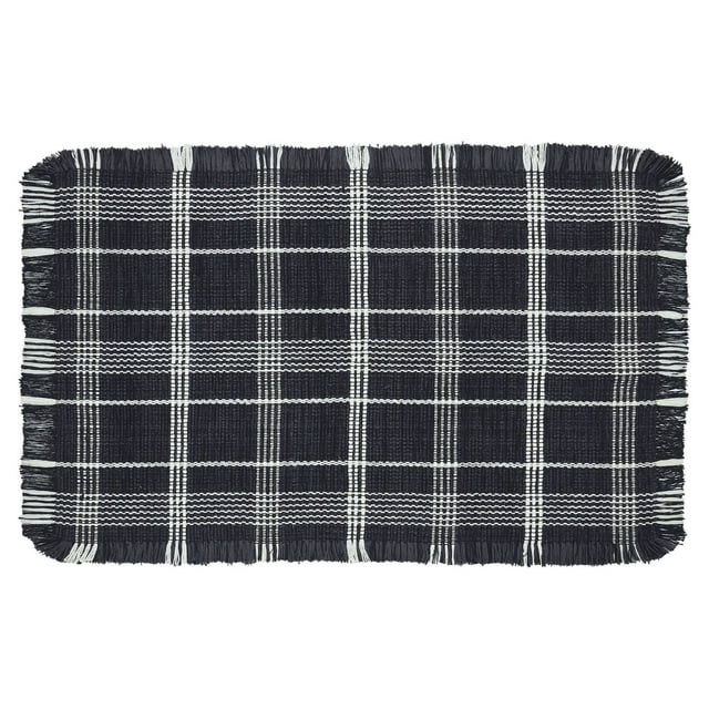 Better Homes & Gardens Farmhouse Plaid Flatwoven Rug Black/White 30x46 ...