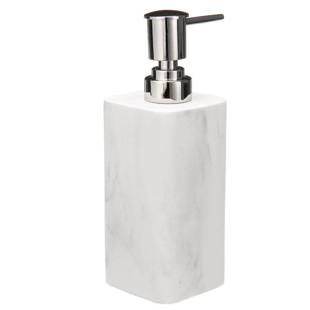 Better Homes & Gardens Faux Marble Resin Soap Pump, White, 13.8 oz ...