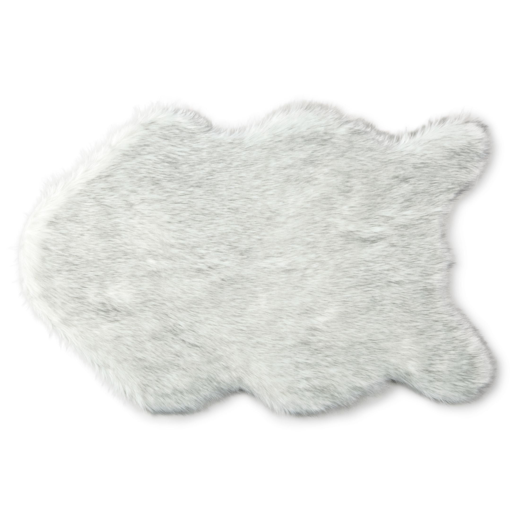 Better Homes & Gardens Faux Sheepskin Fur Pelt Area Rug, Grey, 30"x47 ...