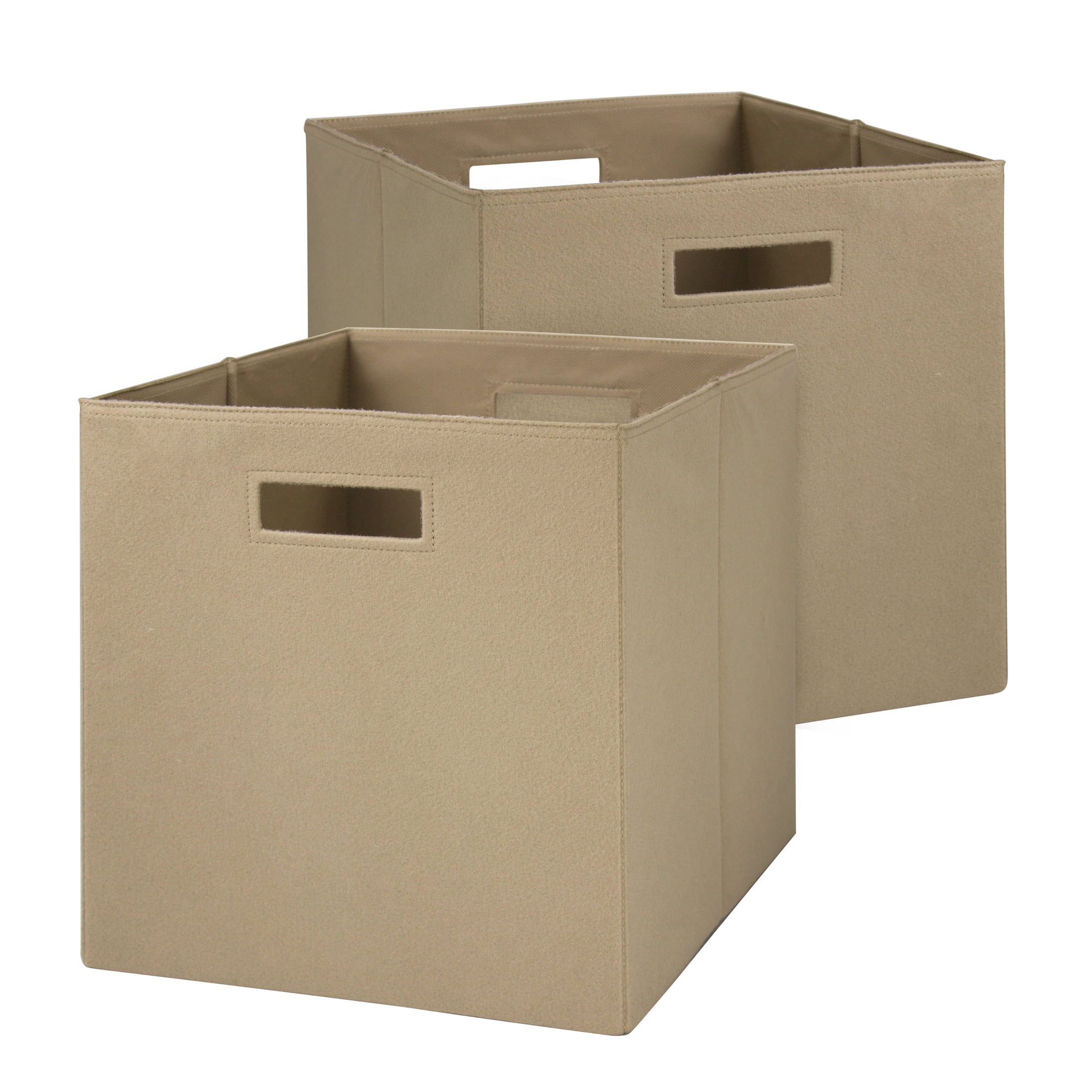 Better Homes & Gardens Felt Cube Storage Bins (12.75" x 12.75"), Beige ...