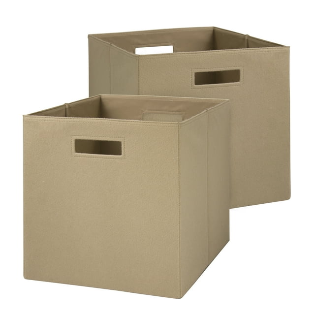 Better Homes & Gardens Felt Cube Storage Bins (12.75" x 12.75"), Beige ...
