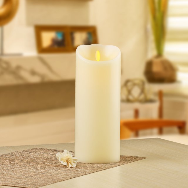 Better Homes & Gardens Flameless LED Motion Flame Pillar Candle, 4 in ...