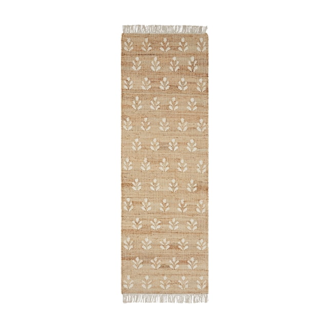 Better Homes & Gardens Floral Jute 2.5' x 7' Runner Rug by Dave & Jenny ...