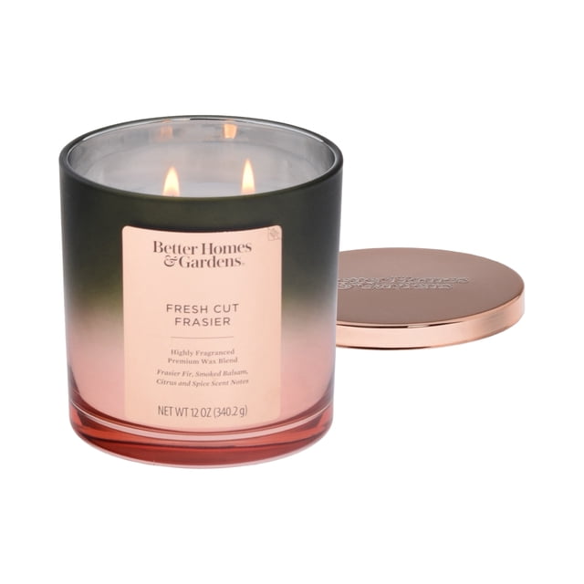 Better Homes & Gardens Fresh Cut Frasier Scented 2-Wick 12oz Metallic ...