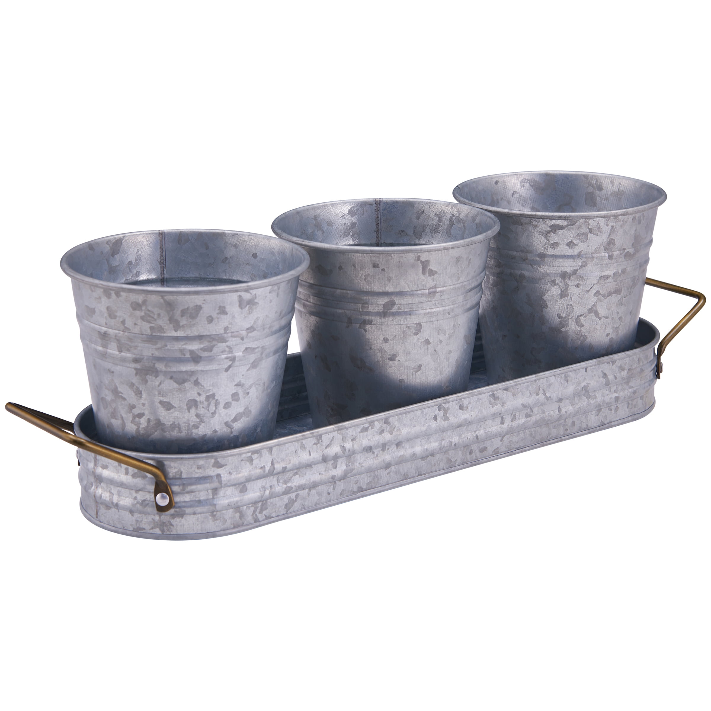 Better Homes & Gardens Galvanized 4 Piece Serve Caddy - Walmart.com