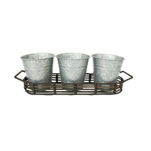 Better Homes & Gardens Galvanized Rattan Serve Caddy - Walmart Business ...