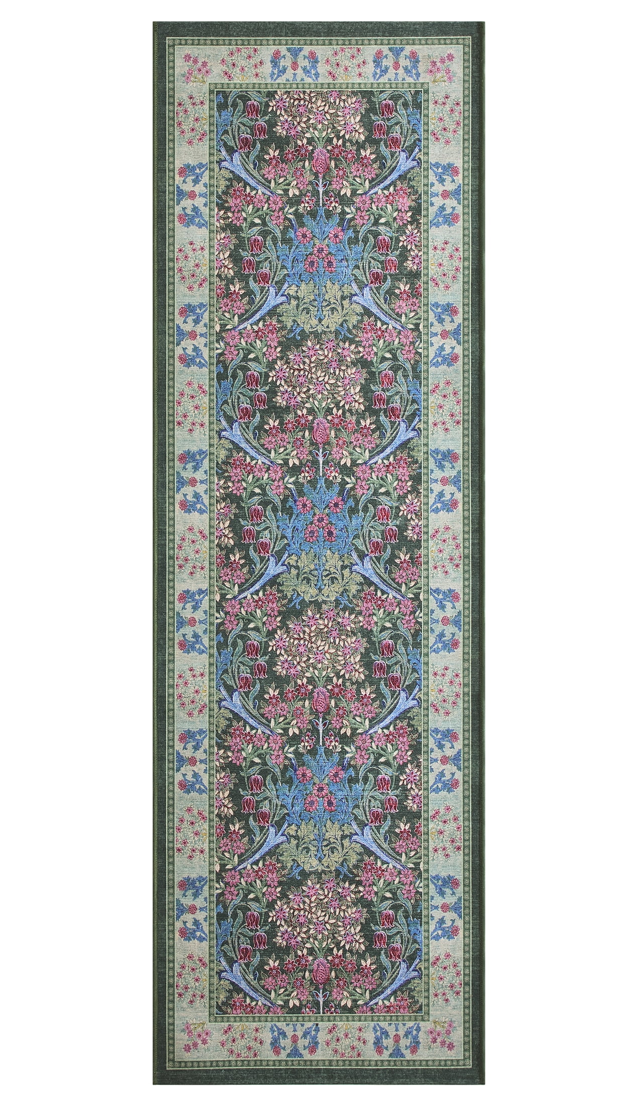 Better Homes & Gardens Green Hannah Flowing Floral 30" x 96" Runner Rug ...