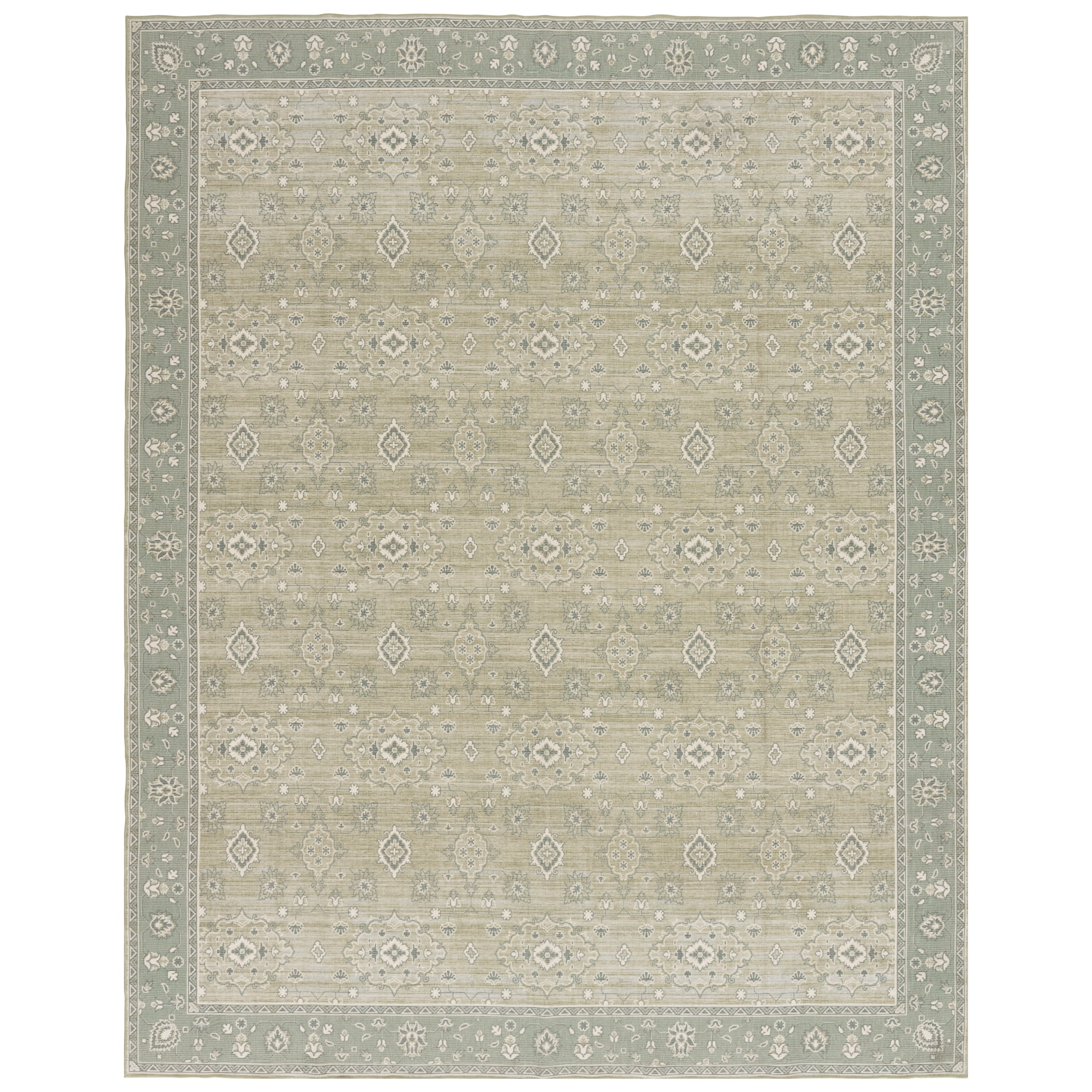 Better Homes & Gardens Green Lillian Dainty Persian Indoor Area Rug, 8 ...