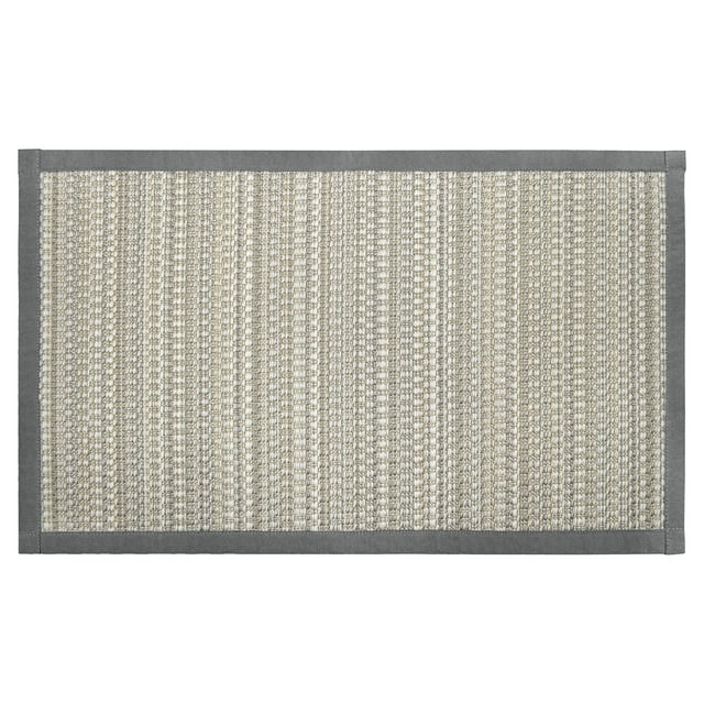 Better Homes & Gardens Grey Border Woven Polypropylene 20" x 34" Indoor ...