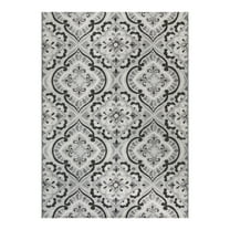Better Homes & Gardens 5'x7' Black and White Medallion Outdoor Rug ...