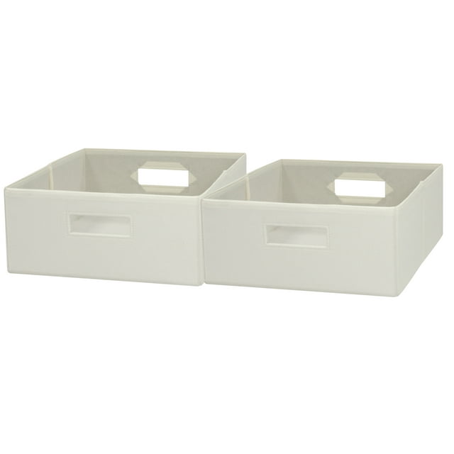 Better Homes & Gardens Half-Size Fabric Storage Bin, 2 Pack, Ivory ...