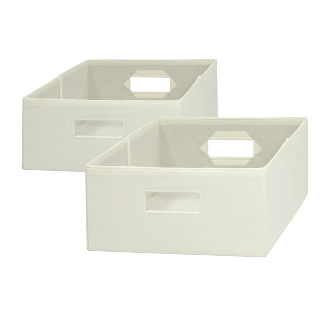 Better Homes & Gardens Half-Size Fabric Storage Bin, 2 Pack, Ivory ...