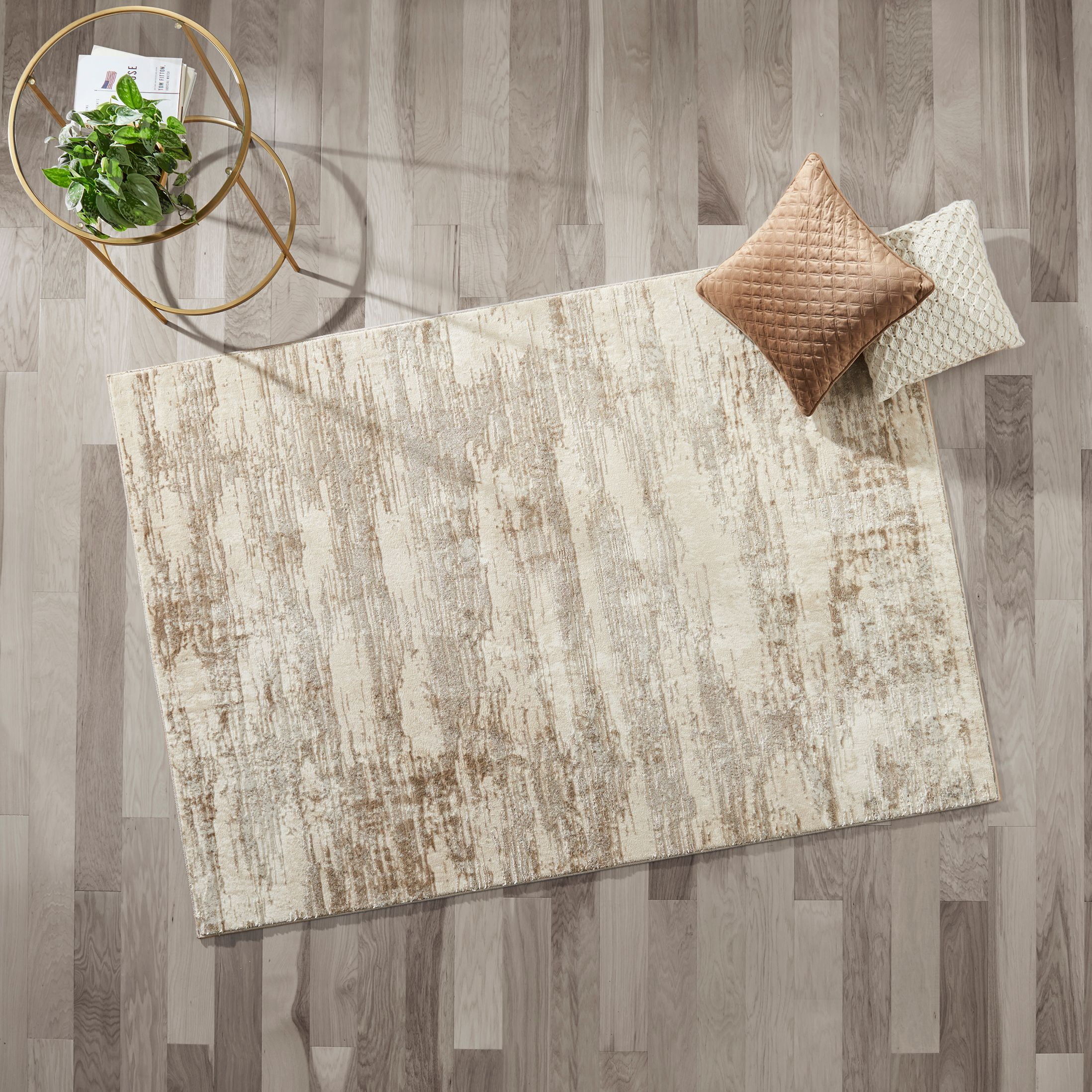 High Low Abstract Area Rug - Ivory, 5 x 7 - Walmart.com