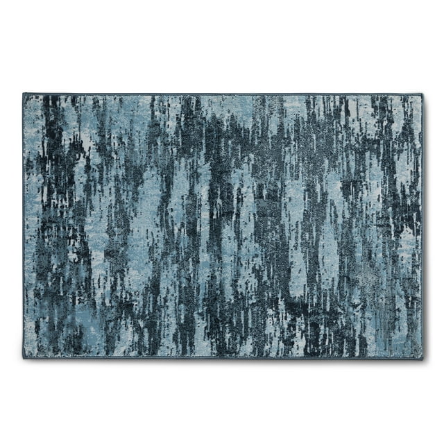Better Homes & Gardens High Low Teal Abstract Area Rug, 30"x46 ...